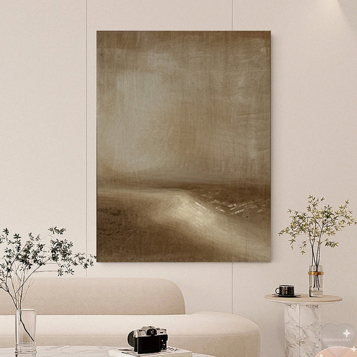 Earthy Tones Abstract Art: Soothing Beige Textured Canvas for a Warm ...