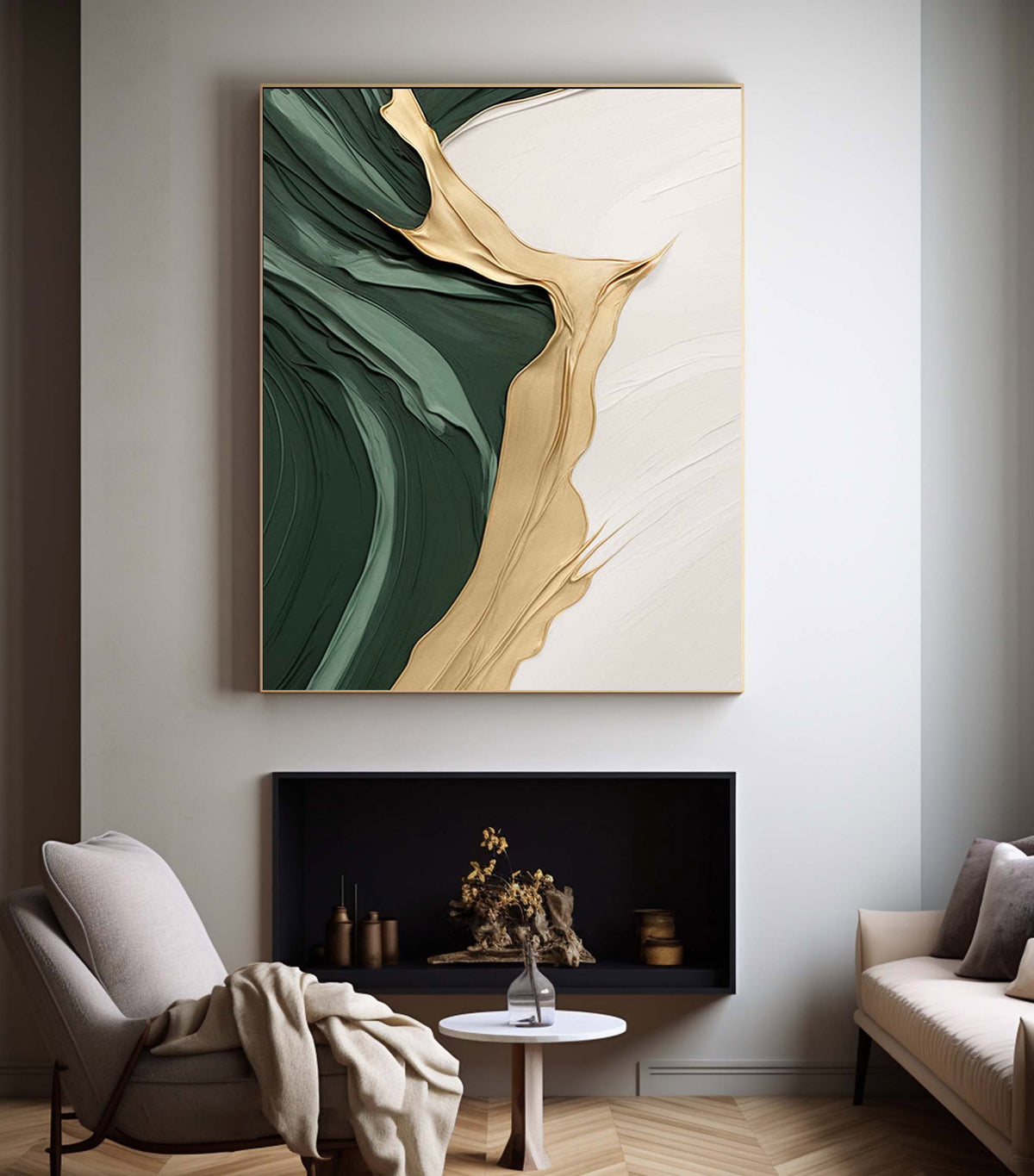 Nature's Embrace - Abstract Earth Tone Canvas Wall Art #GM 005