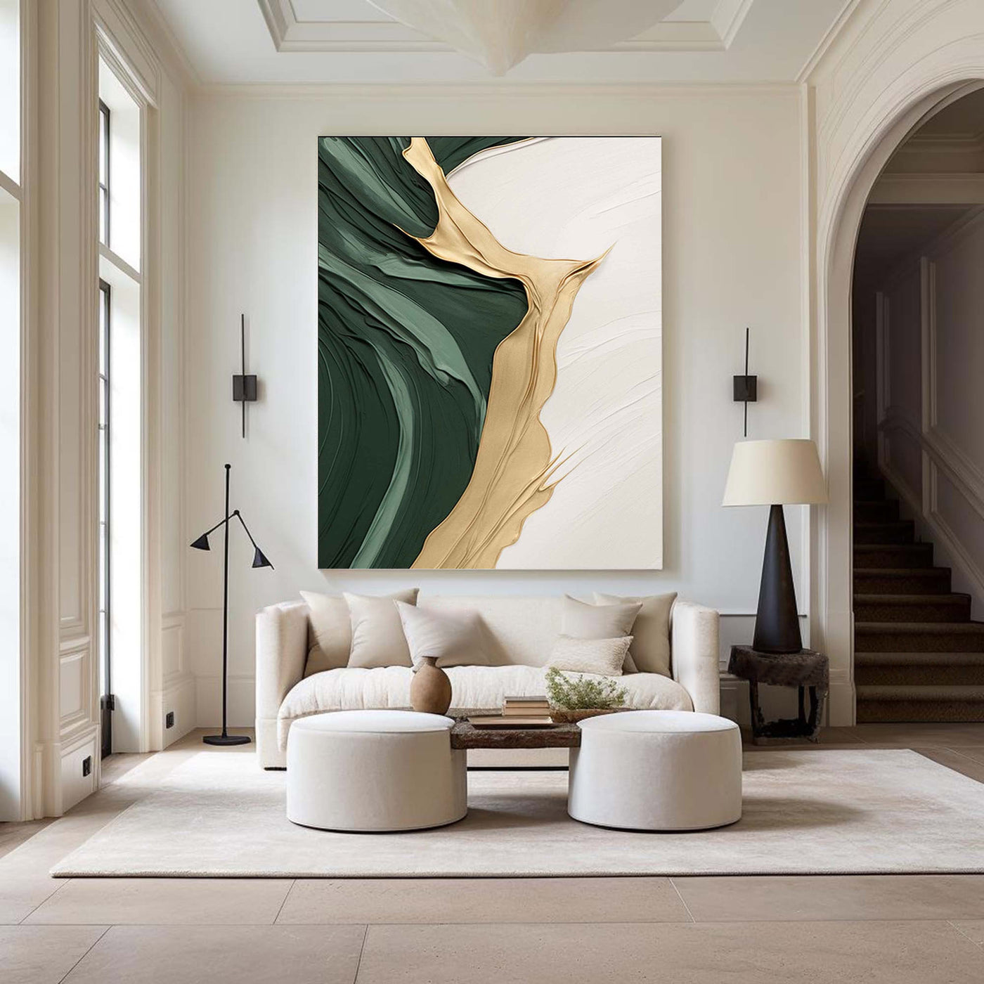 Nature's Embrace - Abstract Earth Tone Canvas Wall Art #GM 005