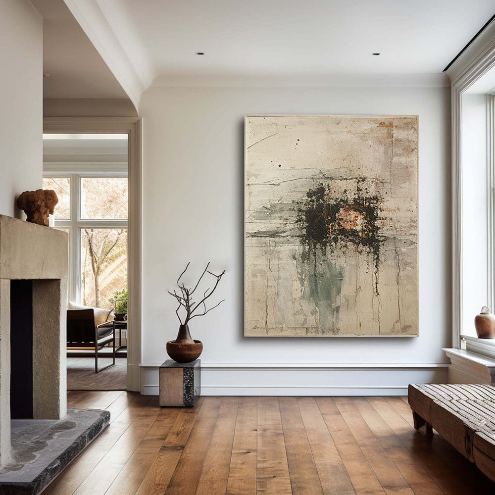 Rustic Elegance: Organic Abstract Canvas Wall Art Decor #BBA 004