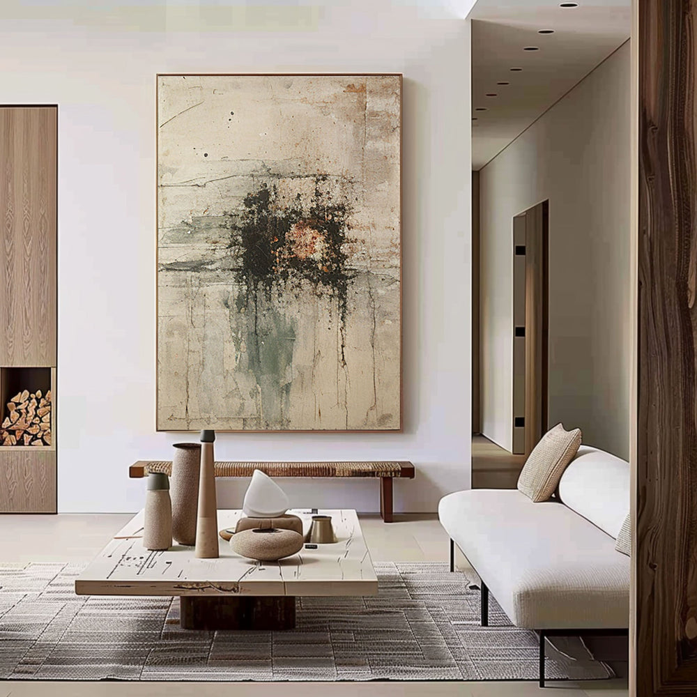 Rustic Elegance: Organic Abstract Canvas Wall Art Decor #BBA 004