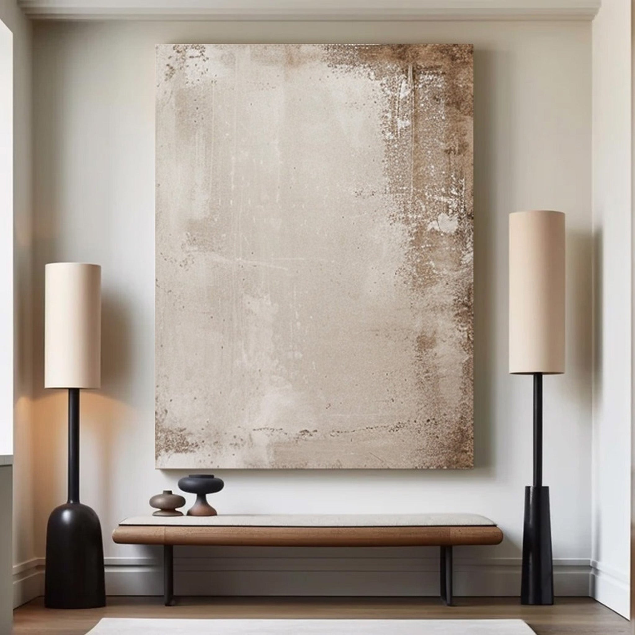 Minimalist Beige Abstract Wall Art: Elevate Your Home with Subtle ...