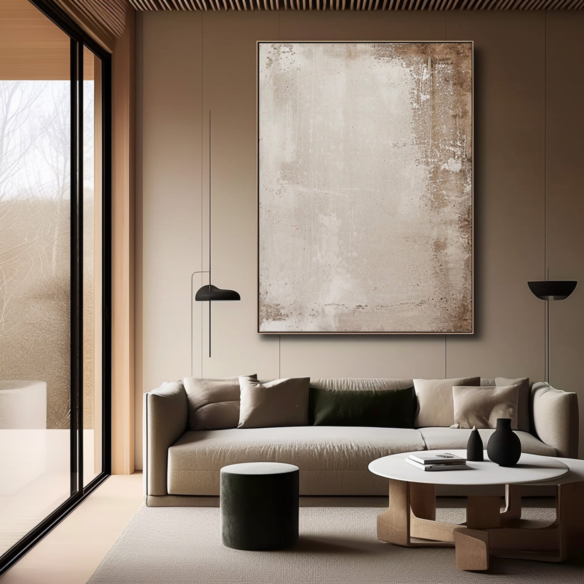 Minimalist Beige Abstract Wall Art: Elevate Your Home with Subtle ...