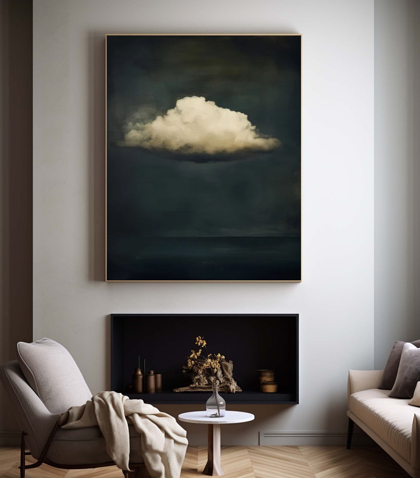 Pastel Cloud Art Large Abstract Canvas for Relaxing Ambiance #SP 005