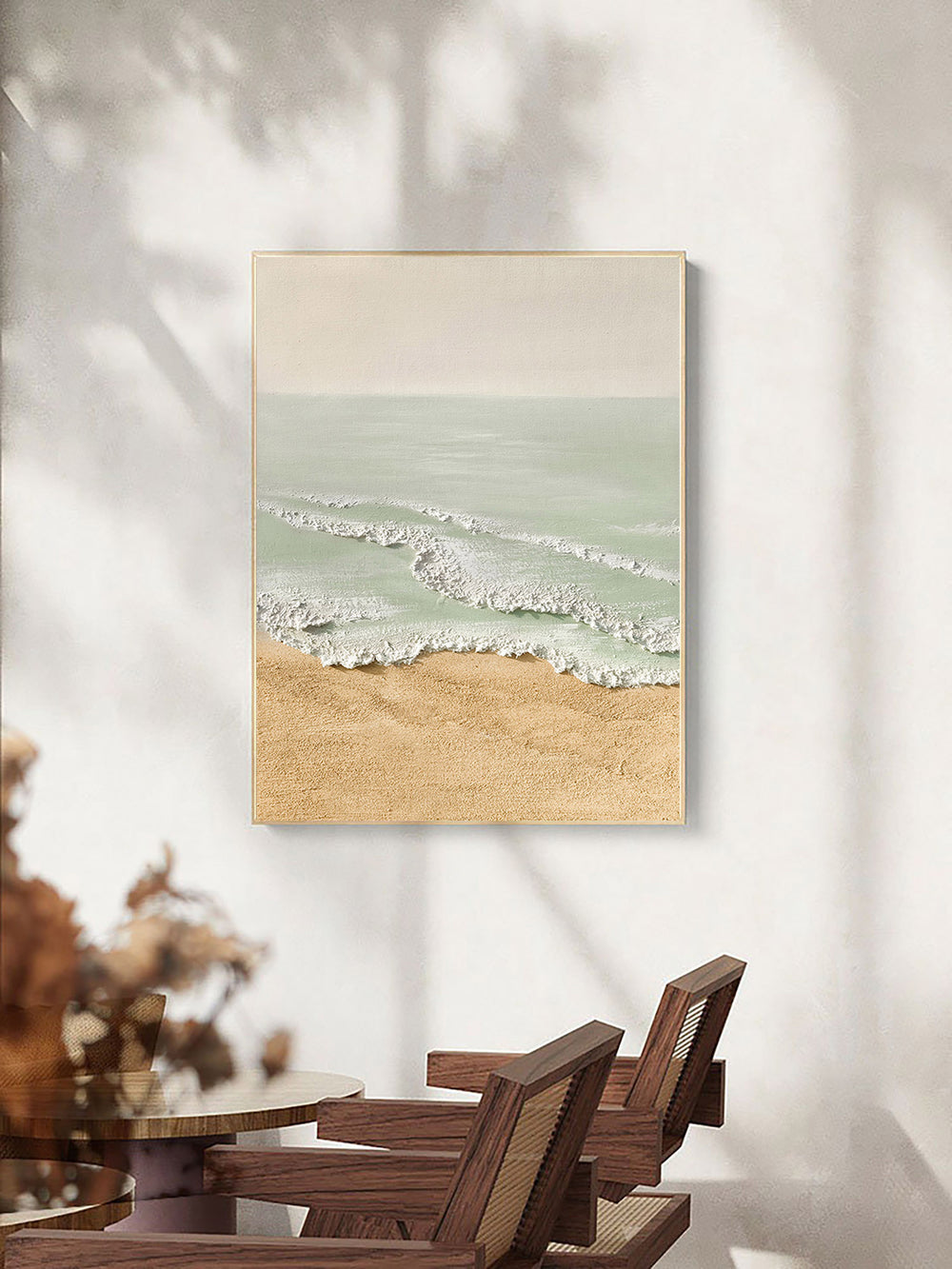 Coastal Calm | Textured Beach Landscape Canvas Art #BGM 020