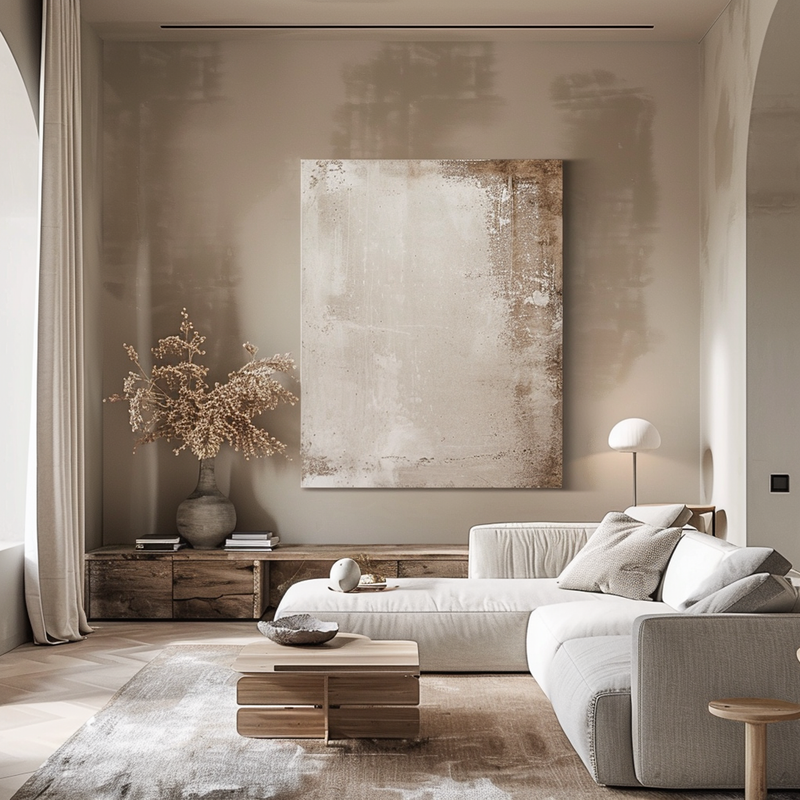 Minimalist Beige Abstract Wall Art: Elevate Your Home with Subtle ...