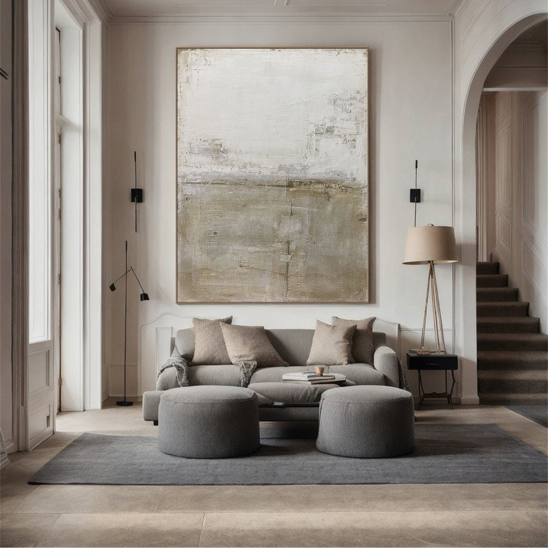 Modern Abstract Neutral Canvas Wall Art for Contemporary Spaces #GAP 012