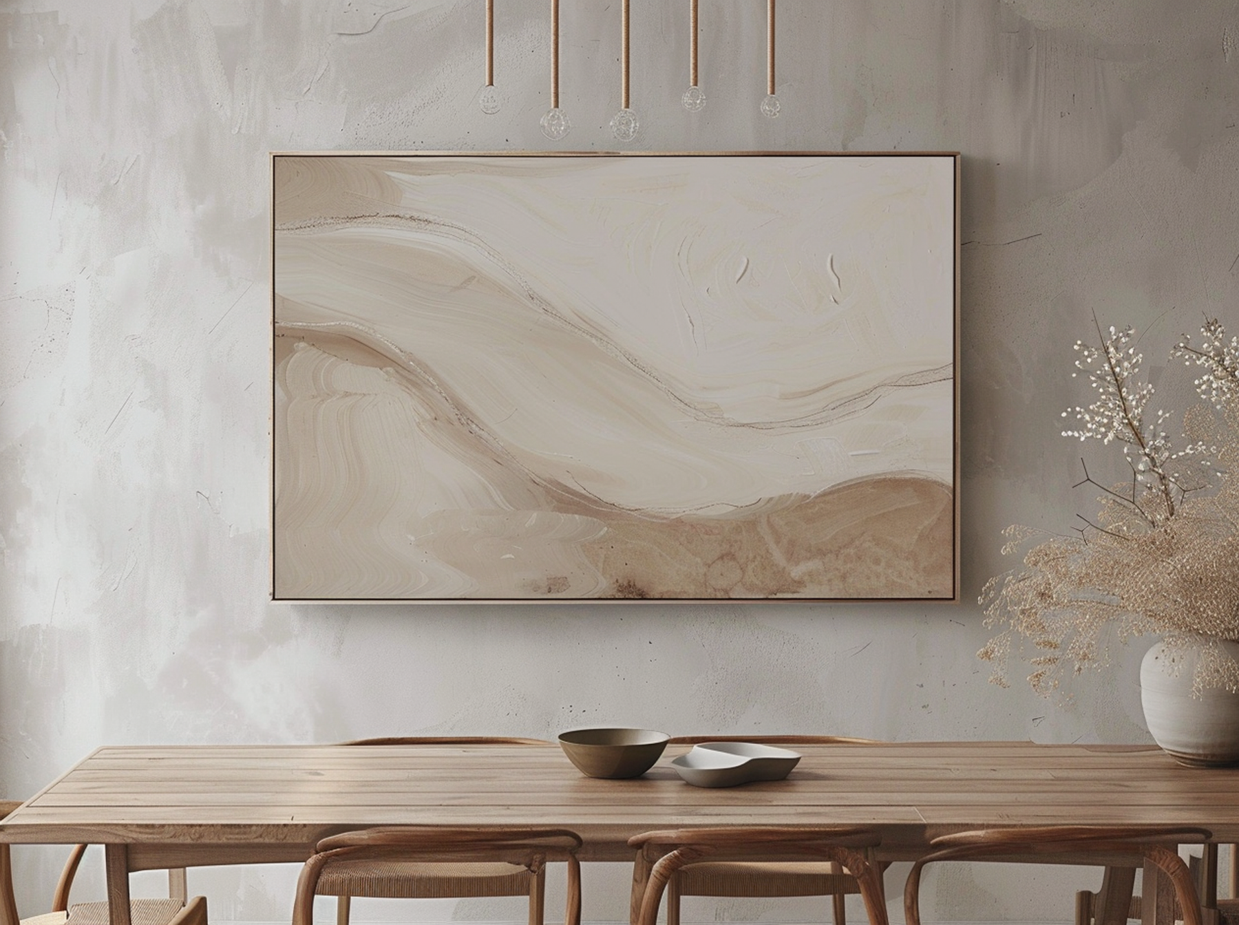 Beige Abstract Panoramic Art: Infusing Your Space with Warmth and ...