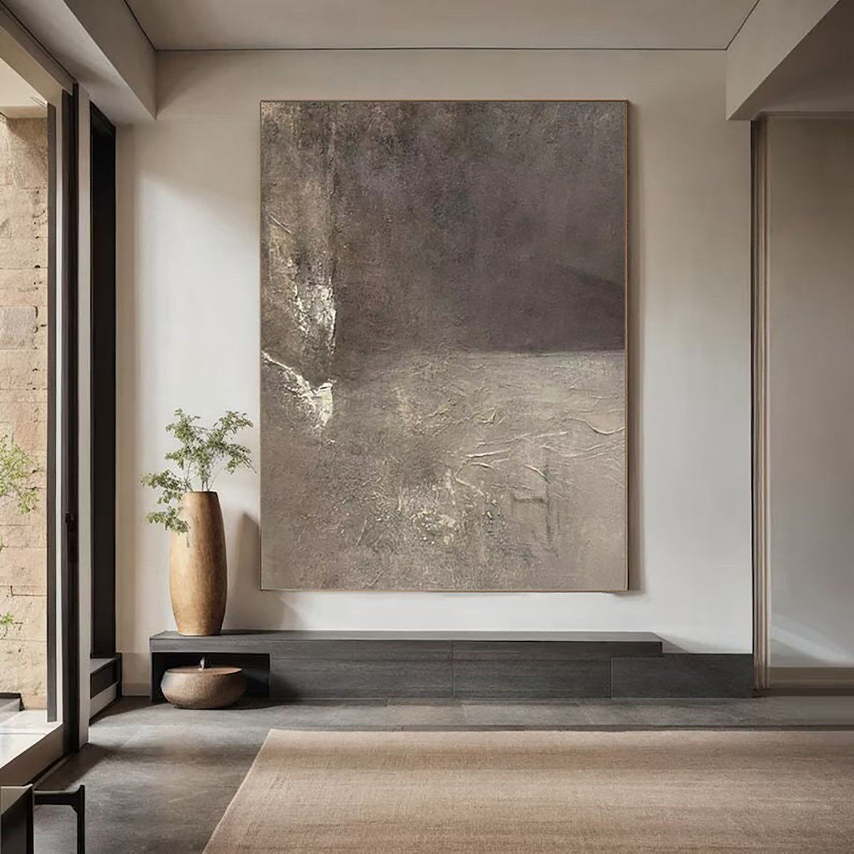 Mystic Shadows: Abstract Textured Art in Earth Tones For Room Decor # ...