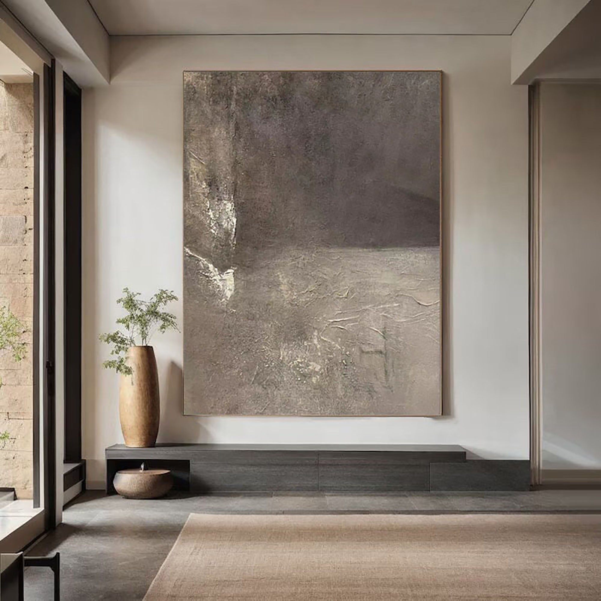 Mystic Shadows: Abstract Textured Art in Earth Tones For Room Decor # ...