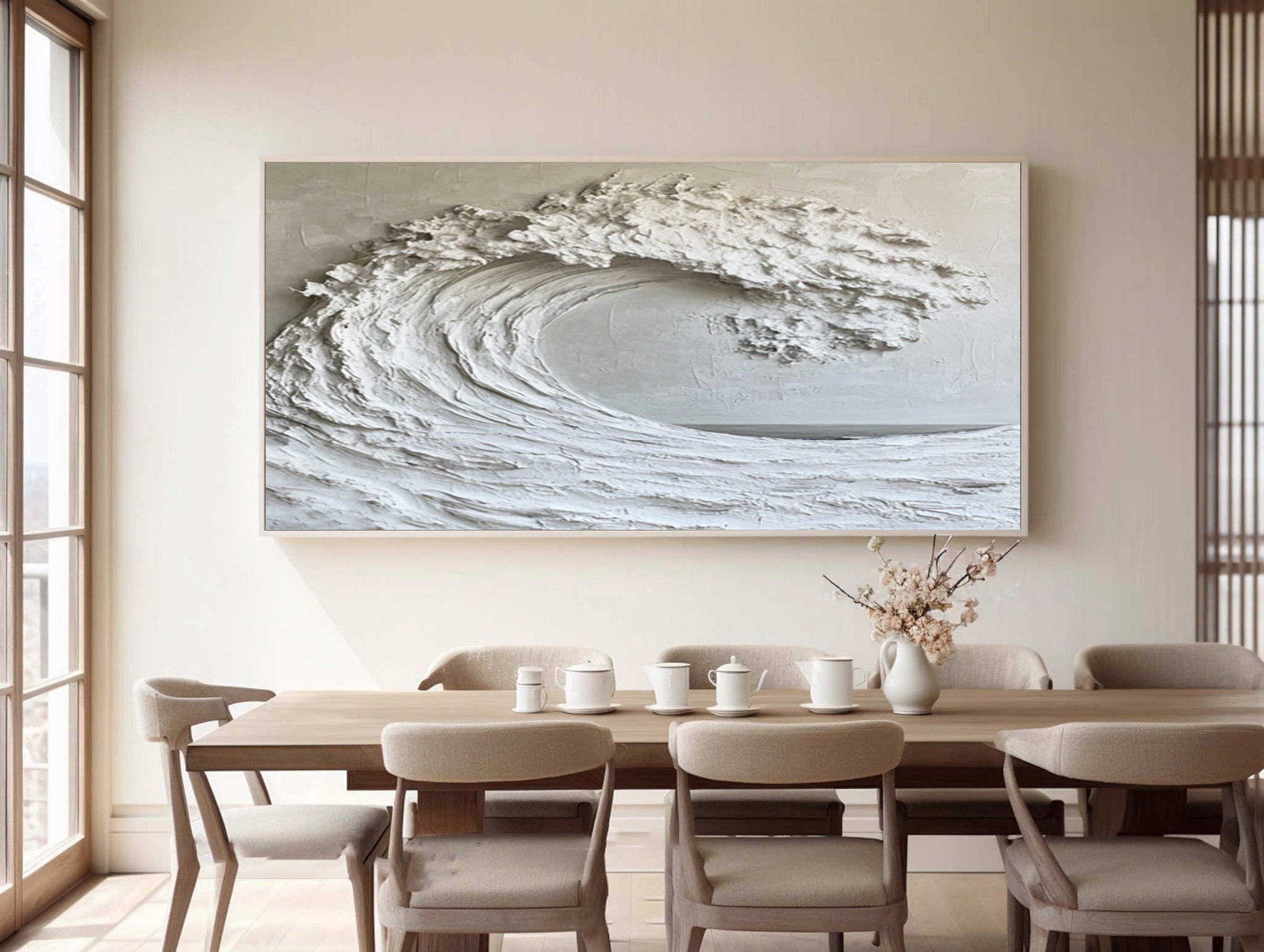 Impasto Ocean Painting Modern Beach House Wall Art #WG 048