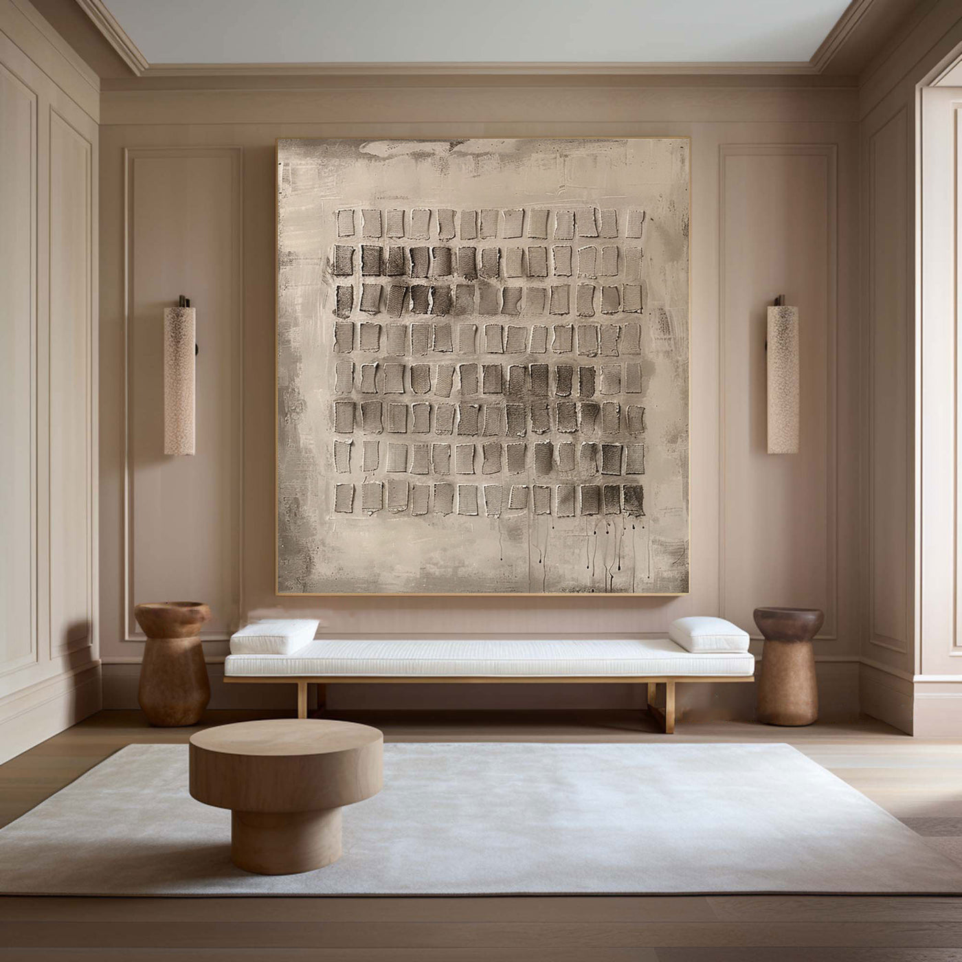 Urban Elegance: Bold Textured Abstract Art for Modern Home Decor #BBA 044