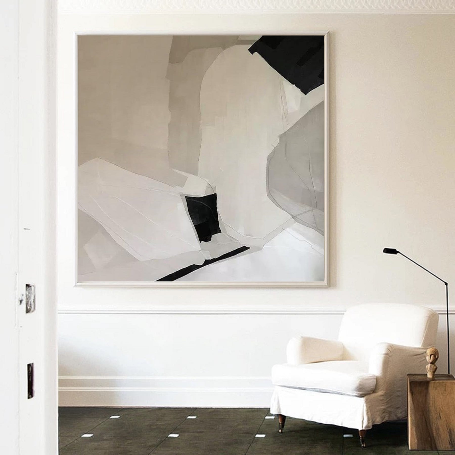 Modern Abstract Neutral Canvas - Chic Minimalist Wall Art #GM 001