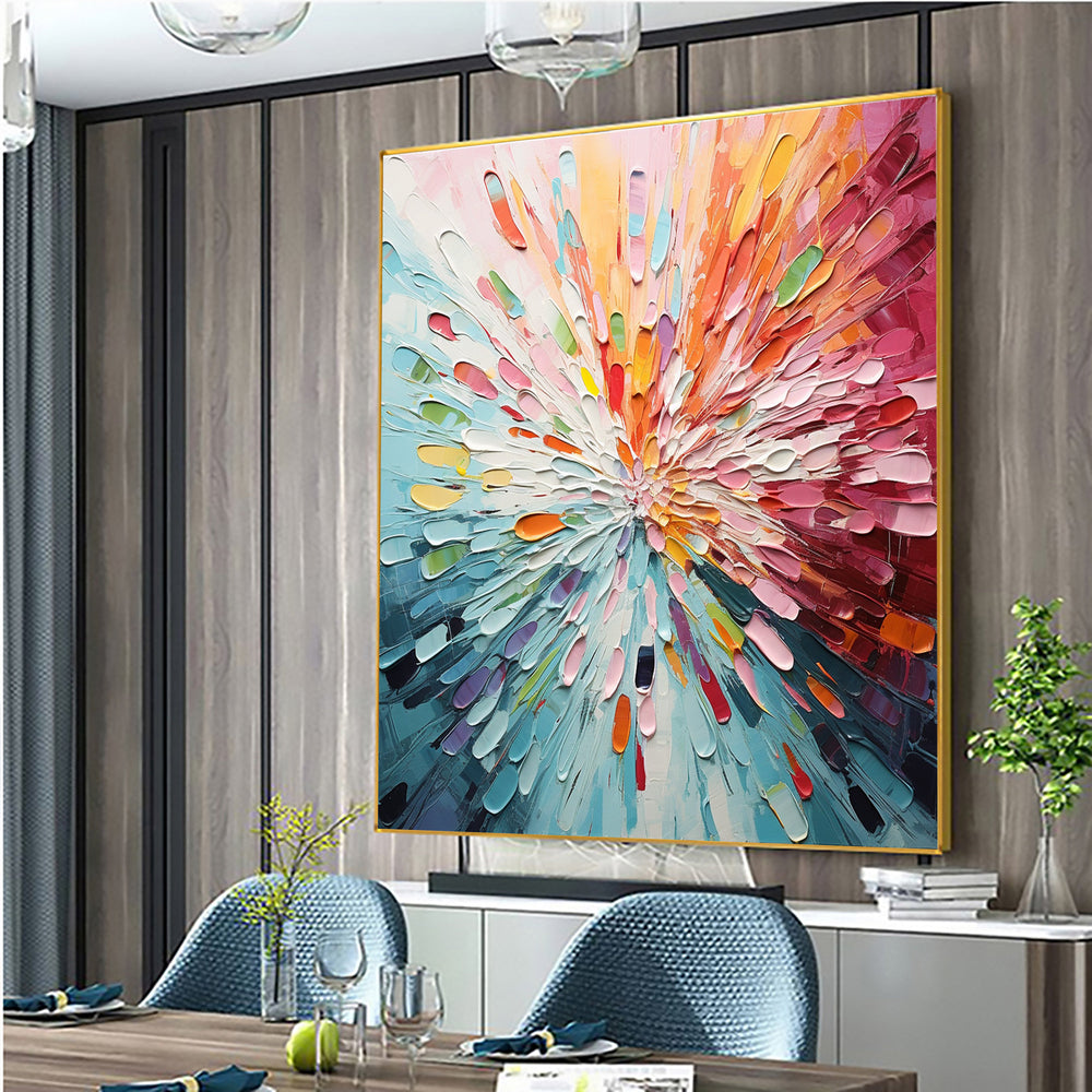 Vibrant Burst Colorful Canvas Art - Contemporary Impasto Painting #CAP 004